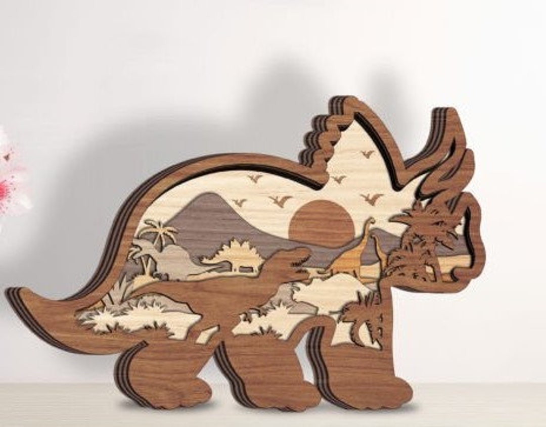 Dinosaur Multilayer, Laser Cut File, Laser Cut Multilayer, Multilayer ...
