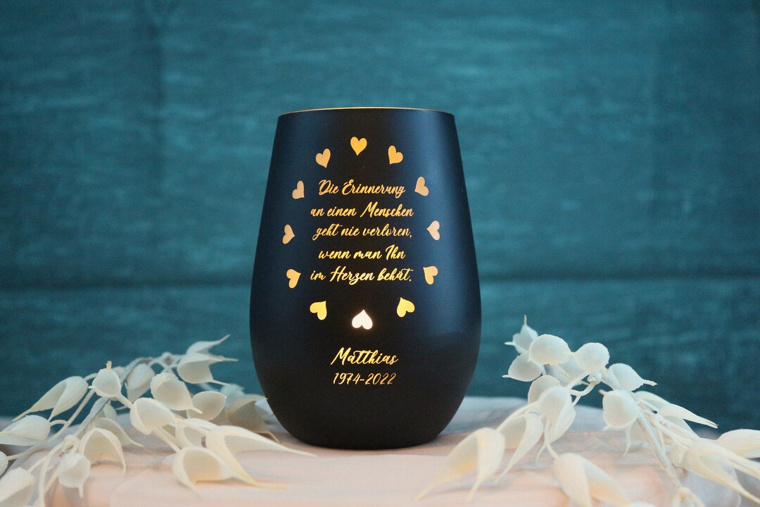 Personalizable Mourning Lantern in Memory of a Person, Grave Light ...