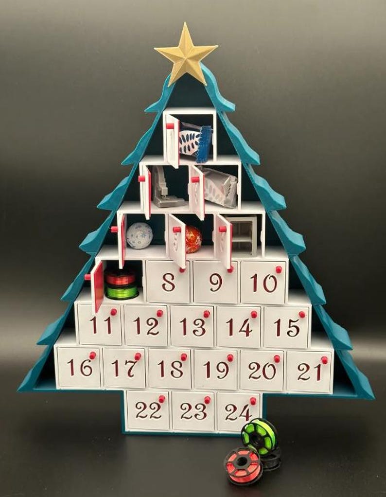 Advent Calendar Tree, 3D Print File, STL File, Christmas, Advent ...