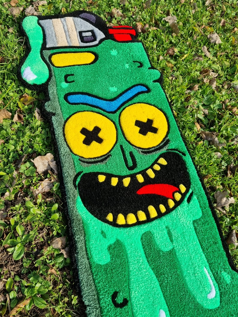 PICKLE RICK Tufting Rug / PICKLE /anime Rug / Rug Decoration / - Etsy