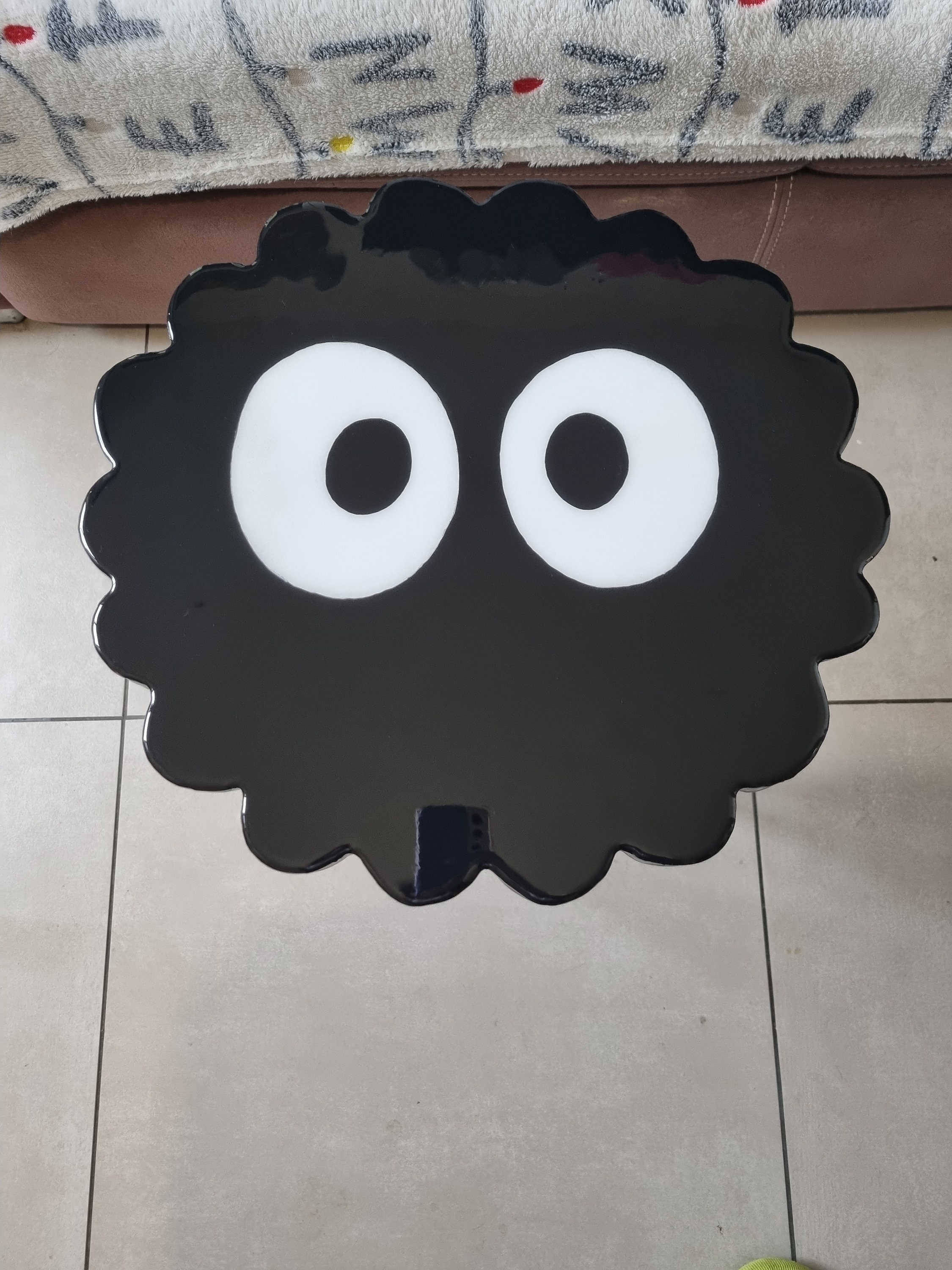 Soot Sprite Painted Coffee Table, Tea Table Covered in Epoxy Resin ...