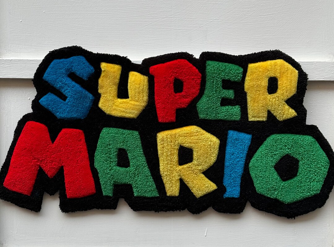 Super Mario Bros Logo Rug / Custom Handmade Rug / Nintendo Rug / Game ...