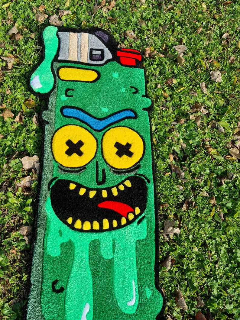 PICKLE RICK Tufting Rug / PICKLE /anime Rug / Rug Decoration / - Etsy