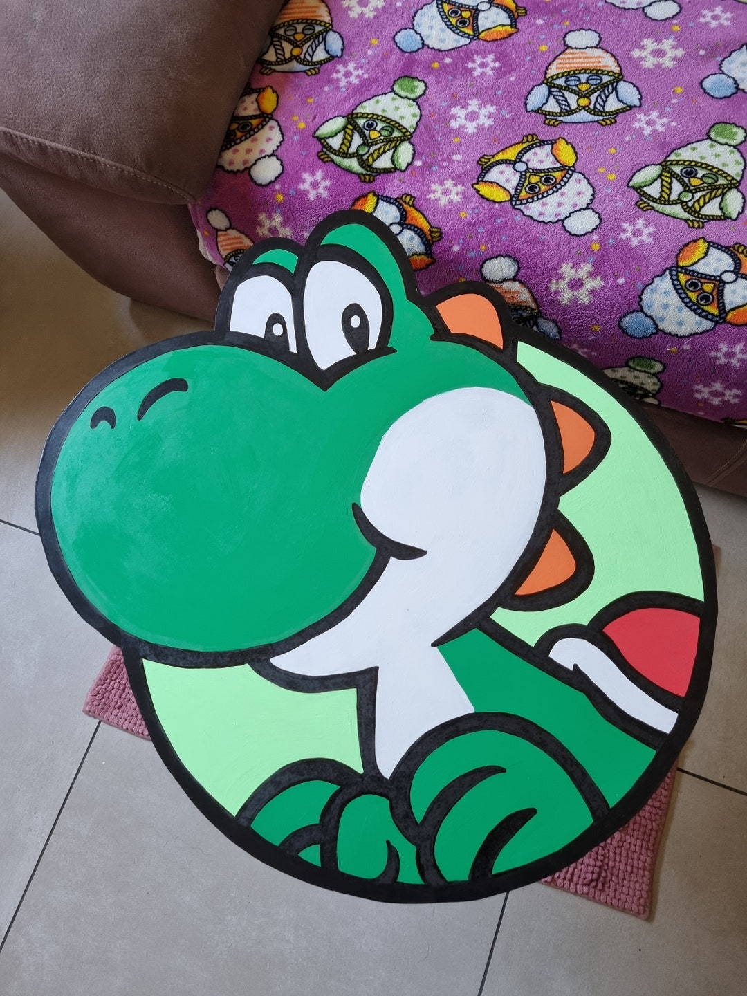 Hand-painted Yoshi Coffee Table With Its Egg-shaped Coasters, Covered ...