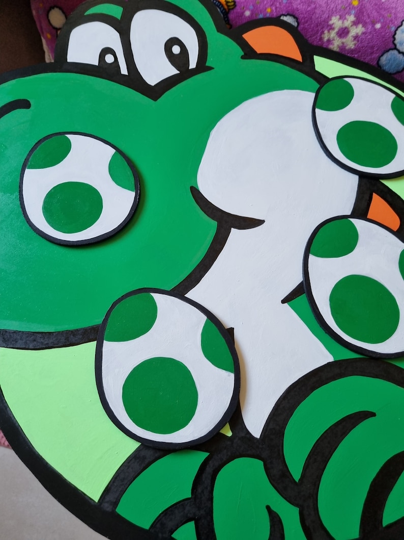 Hand-painted Yoshi Coffee Table With Its Egg-shaped Coasters, Covered ...