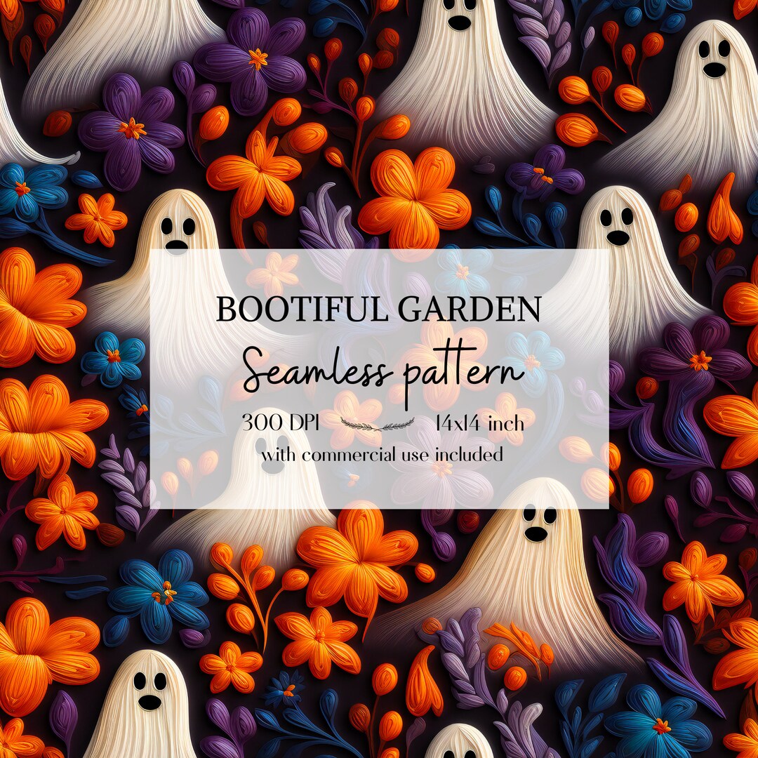 Ghosts Seamless Pattern, Groovy Seamless Files, Gender Neutral Seamless Pattern, Spooky Seamless ...