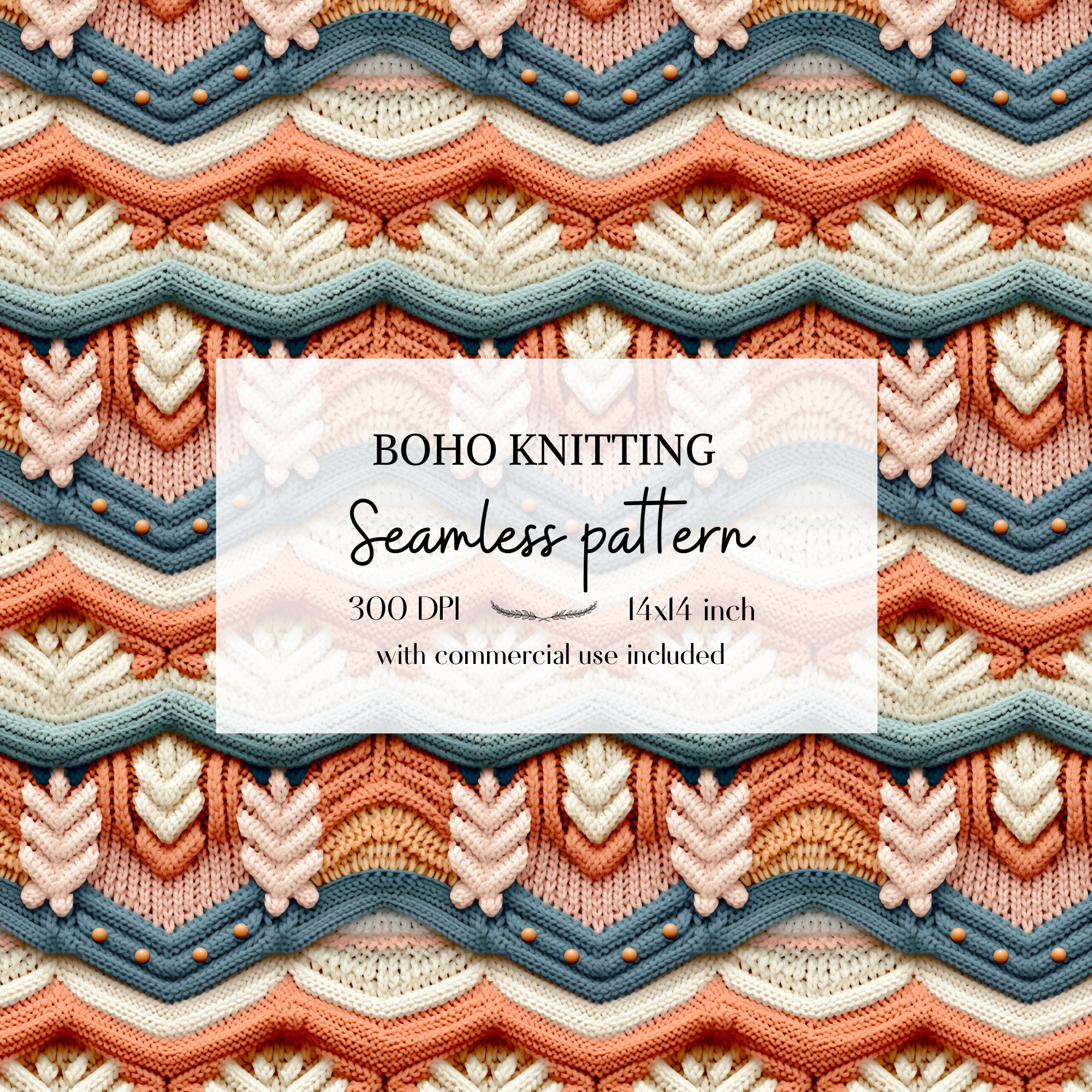 Boho Seamless Pattern Png, Boho Knitting, Stitch Seamless Pattern, Boho ...