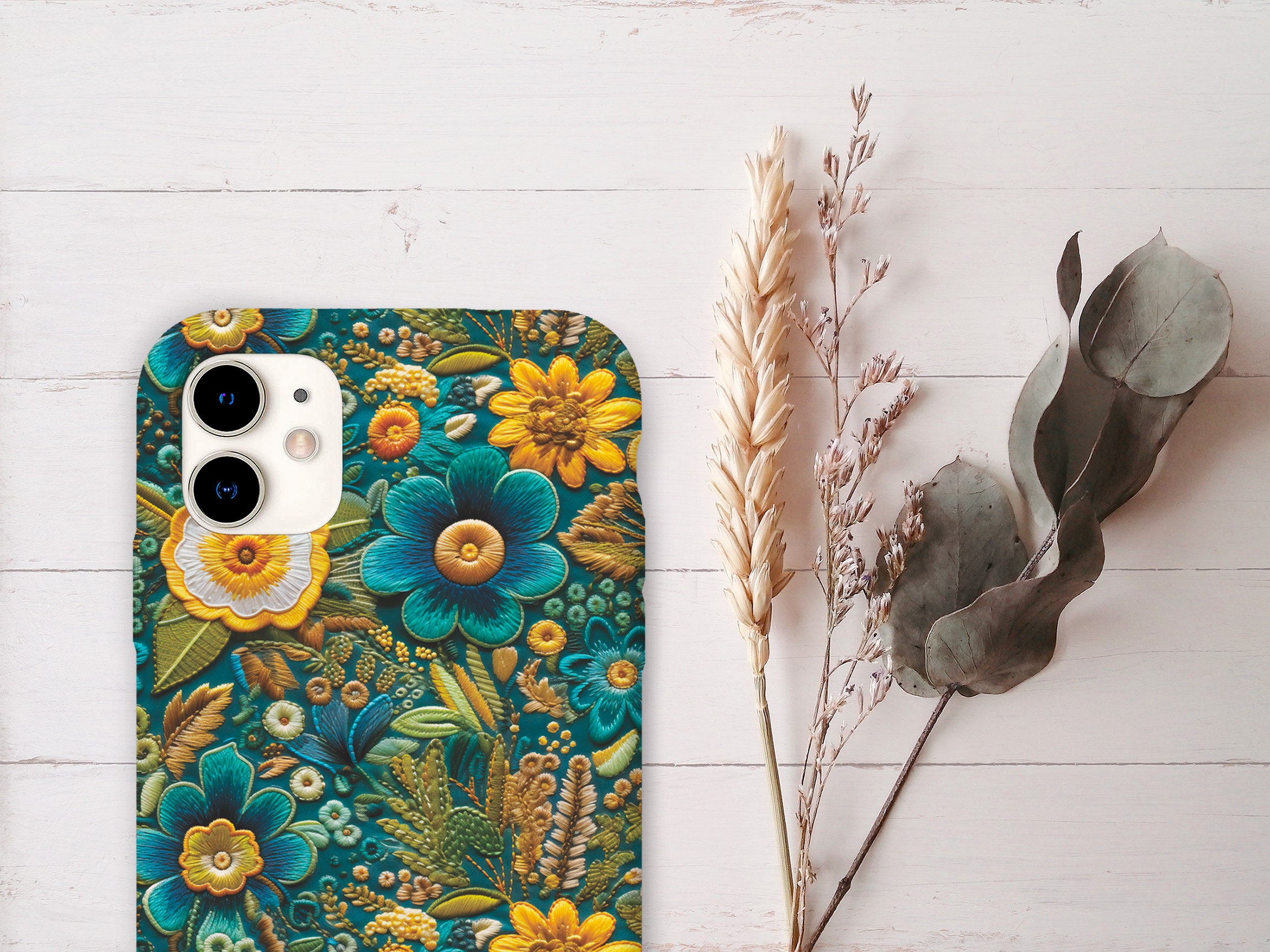 Faux Embroidery Png Files, Cottagecore Seamless Pattern, Floral ...