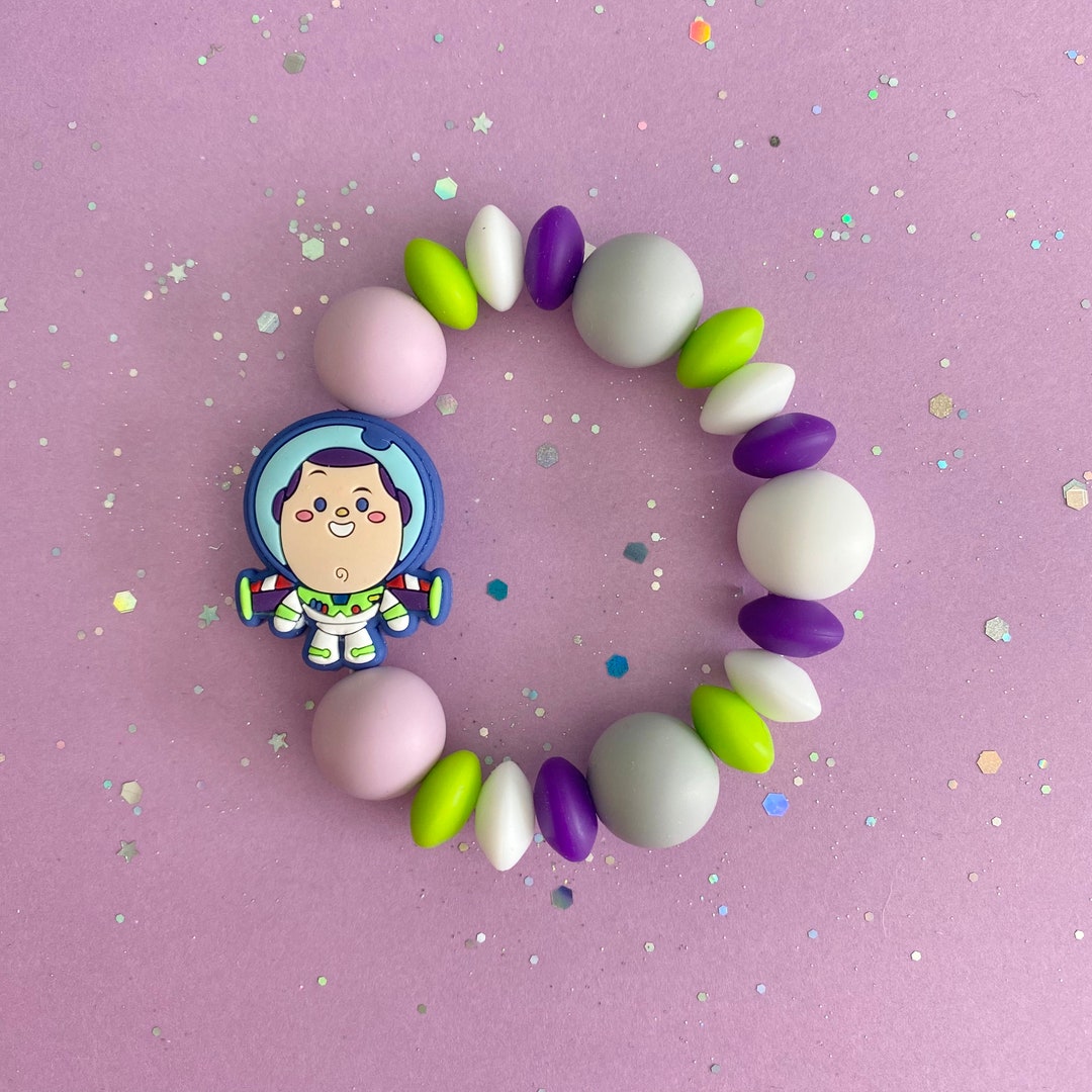Kids Buzz Lightyear Inspired Silicone Bead Bracelet, Toy Story Inspired ...