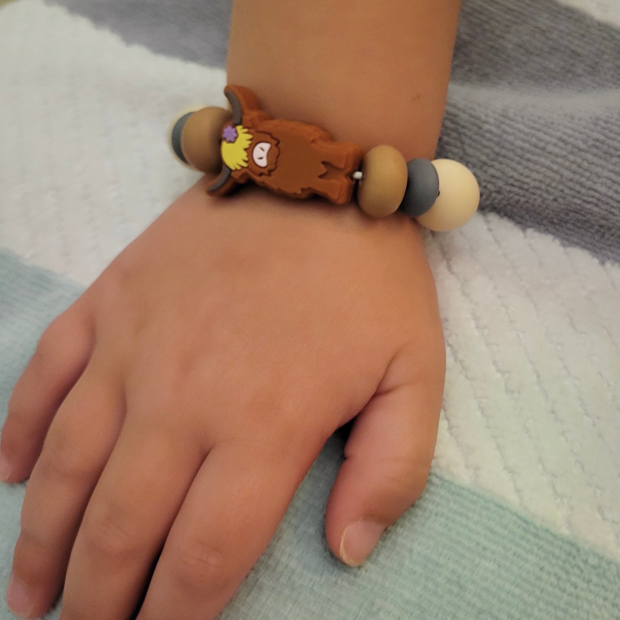 Kids Silicone Bead Animal Bracelet, Kids Beaded Stretch Bracelet ...