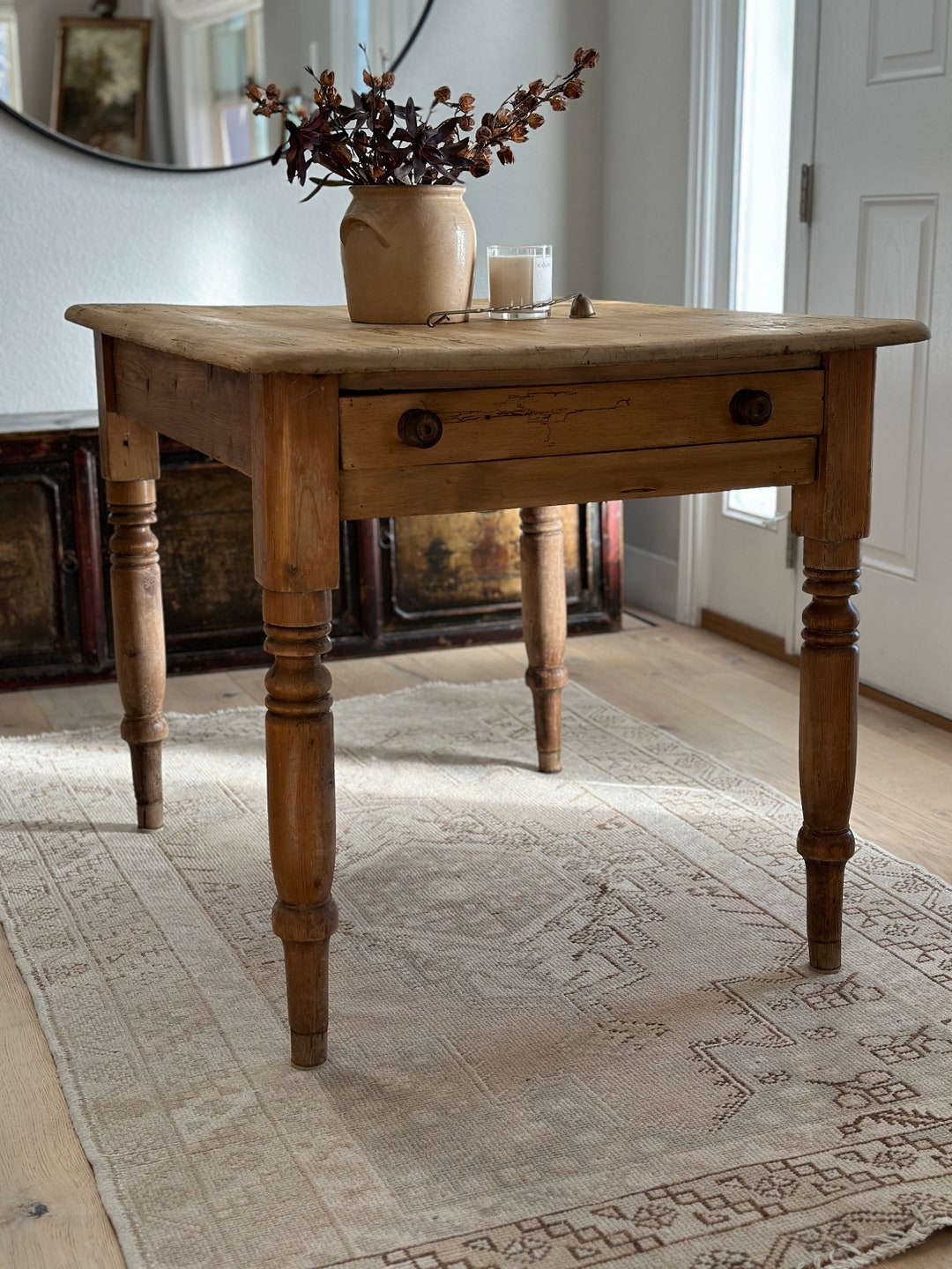 Antique English Pine Table - Etsy