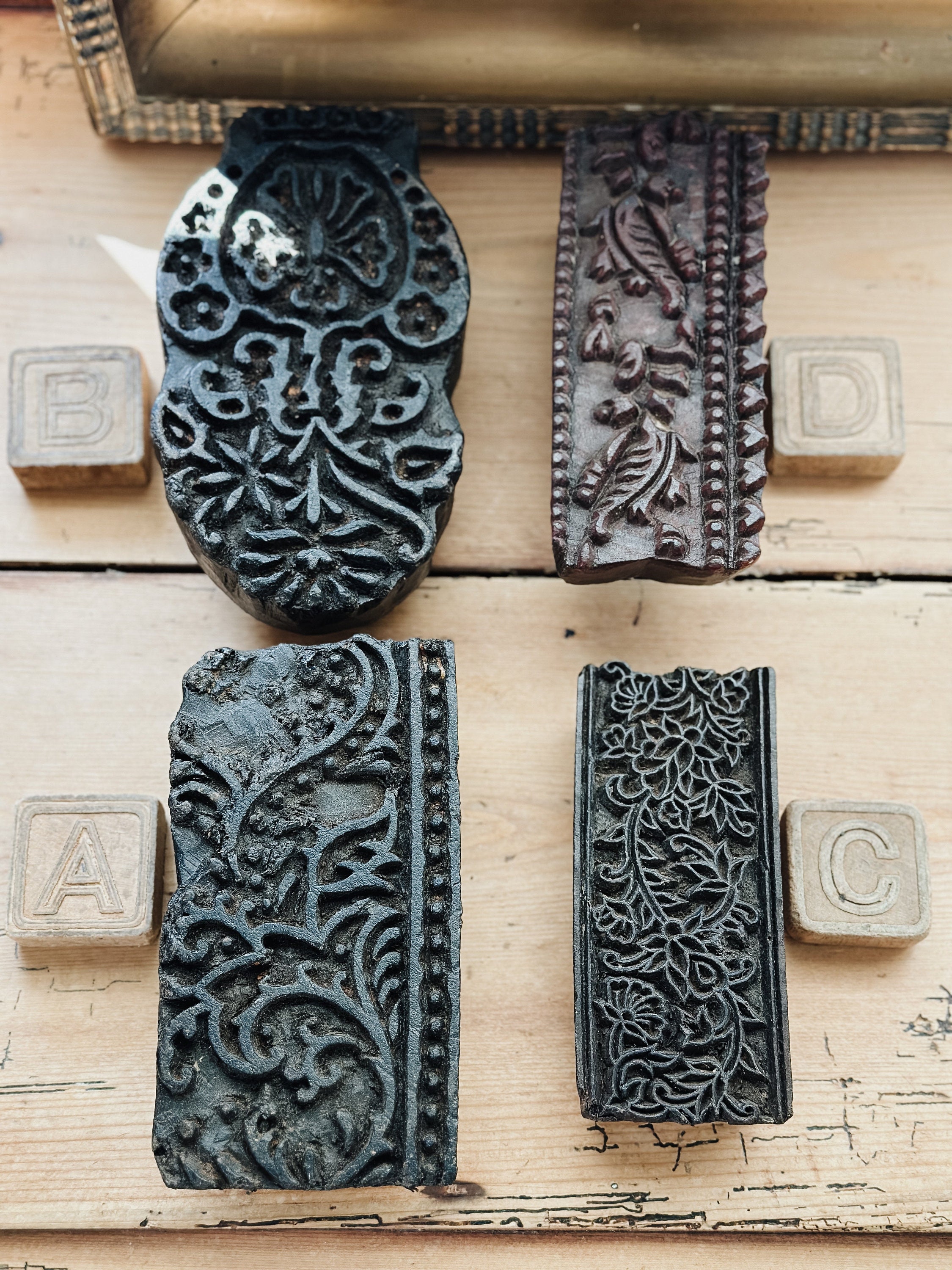 Vintage Textile Block Stamps - Etsy