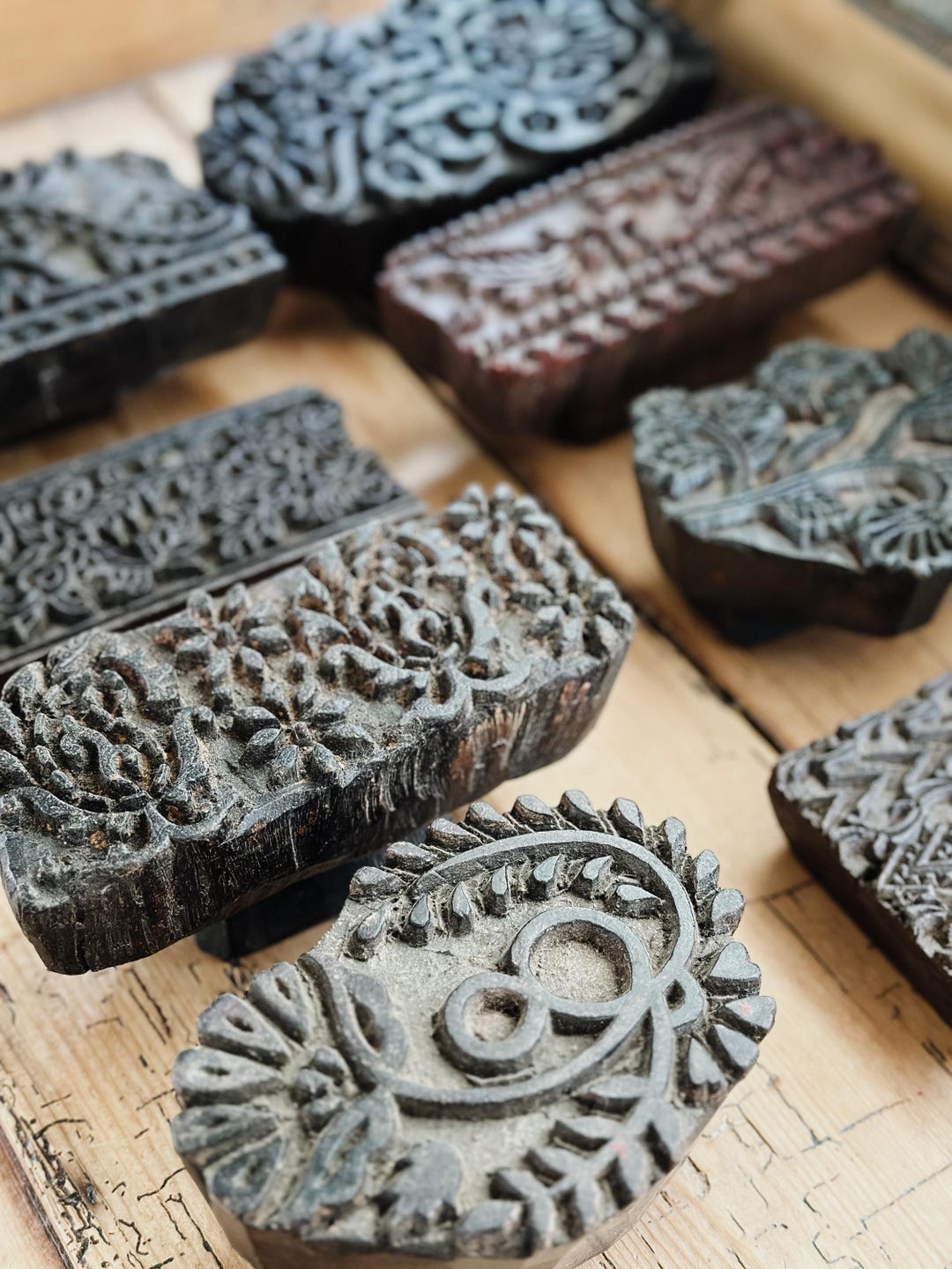 Vintage Textile Block Stamps - Etsy