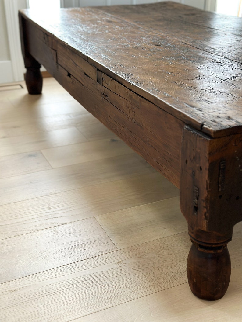 Large Antique European Coffee Table - Etsy