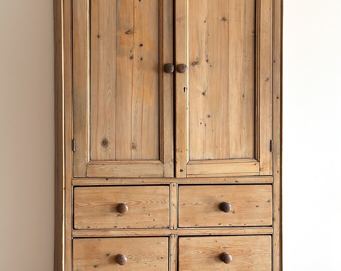 Antique Irish Pine Linen Press - Etsy