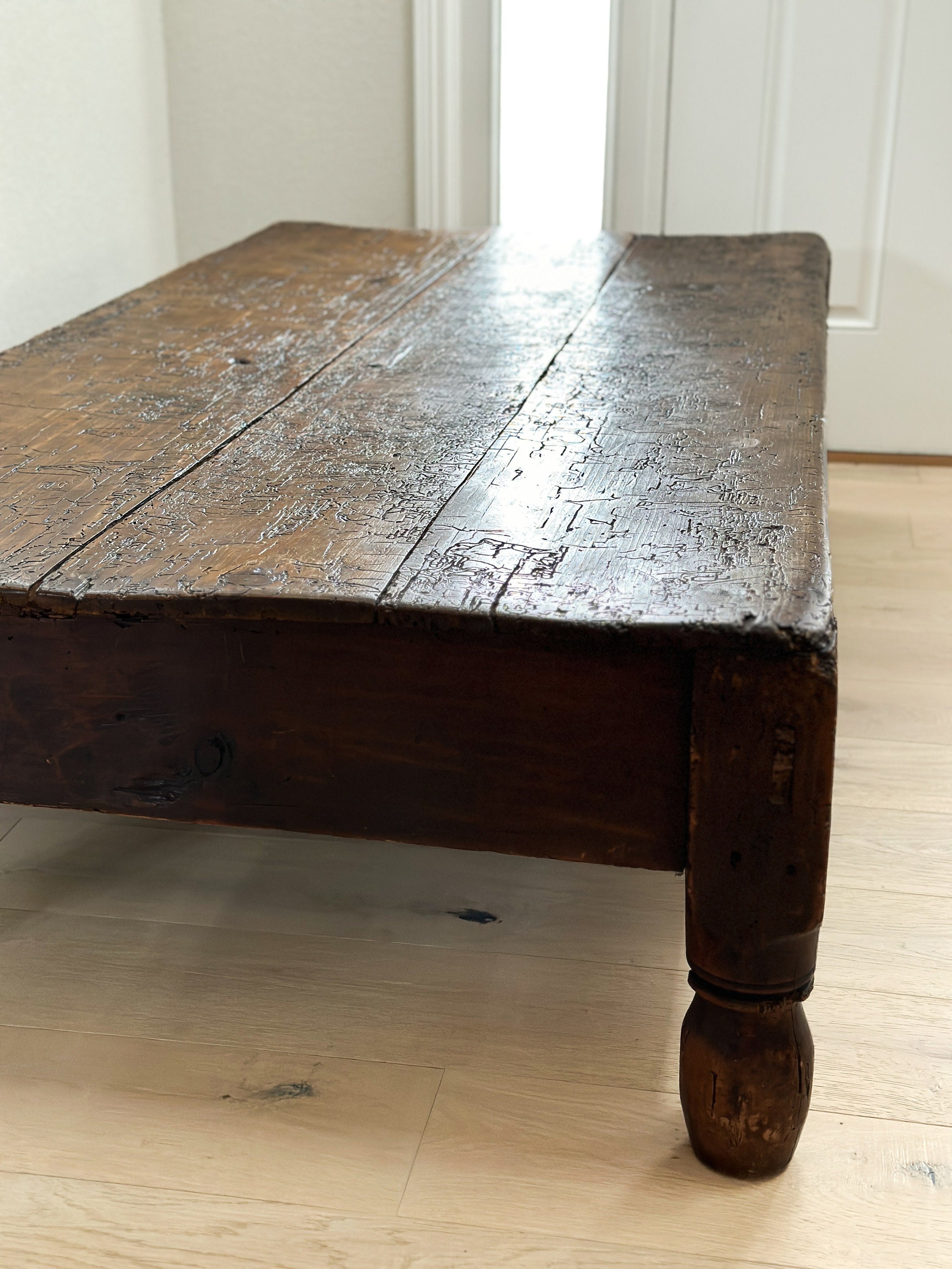 Large Antique European Coffee Table - Etsy
