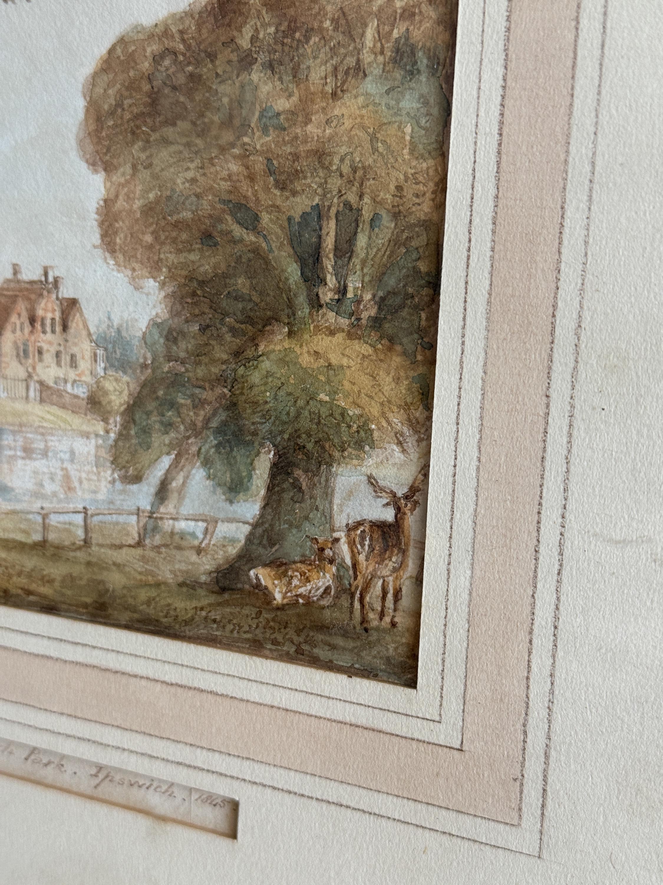 Antique English Watercolor Painting, Christchurch Park in Ipswich - Etsy