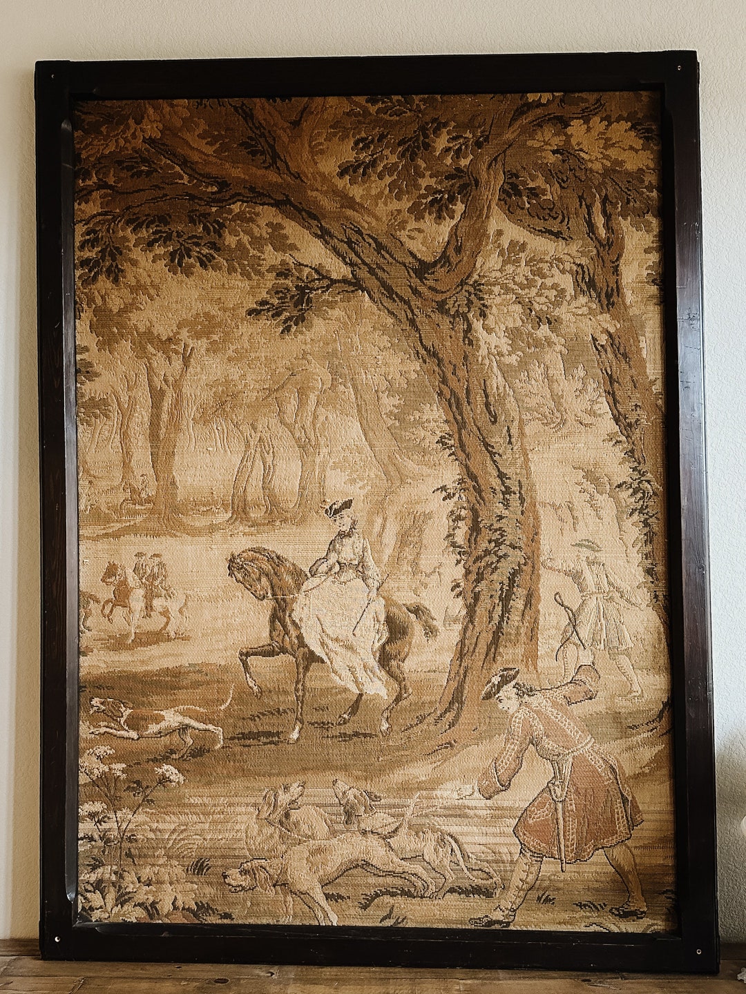 Large Antique Framed English Tapestry - Etsy