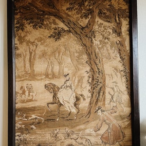 Large Antique Framed English Tapestry - Etsy