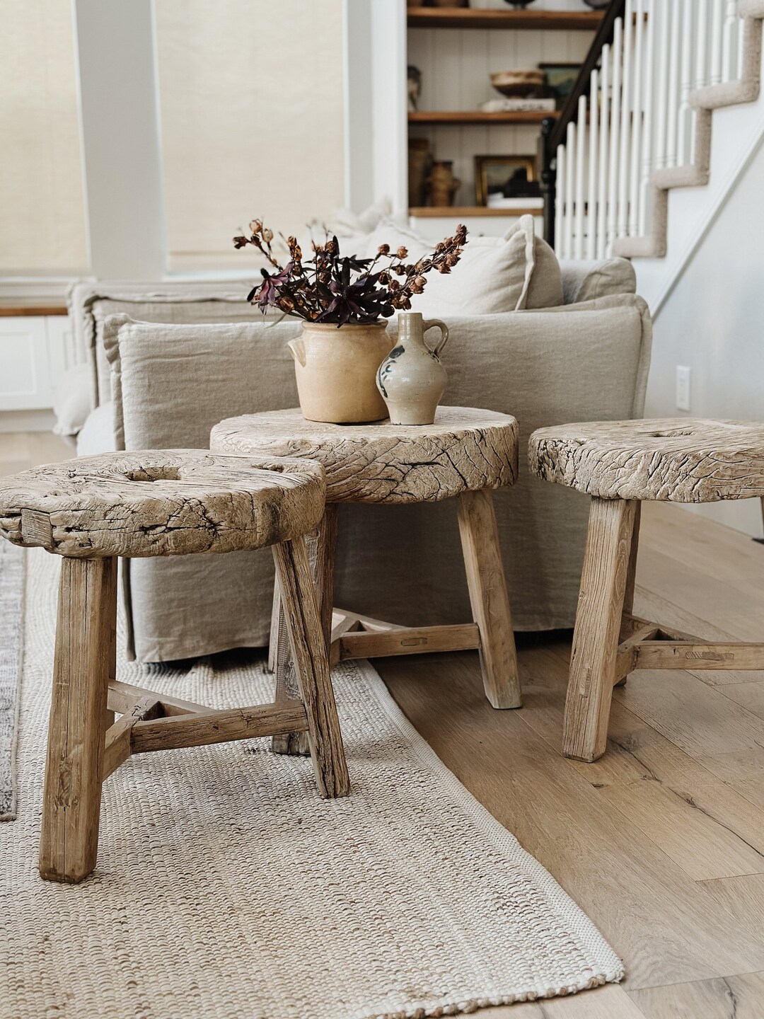 Antique Elm Wheel Cog Side/end Tables - Etsy