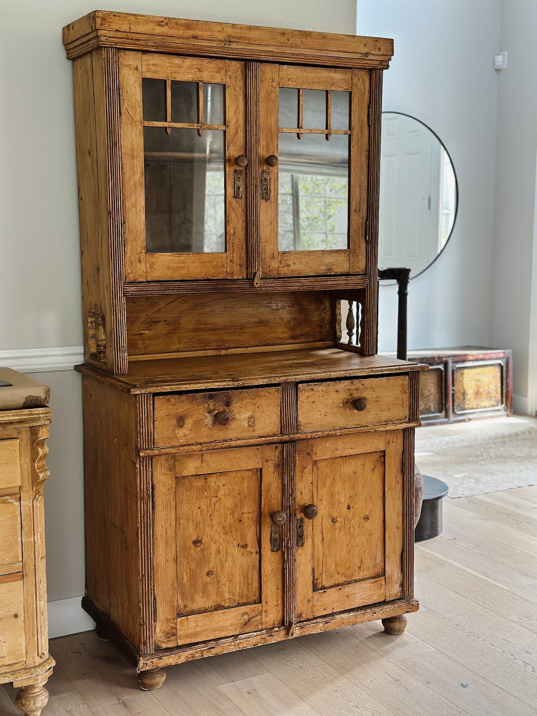 Antique Pine Hutch - Etsy