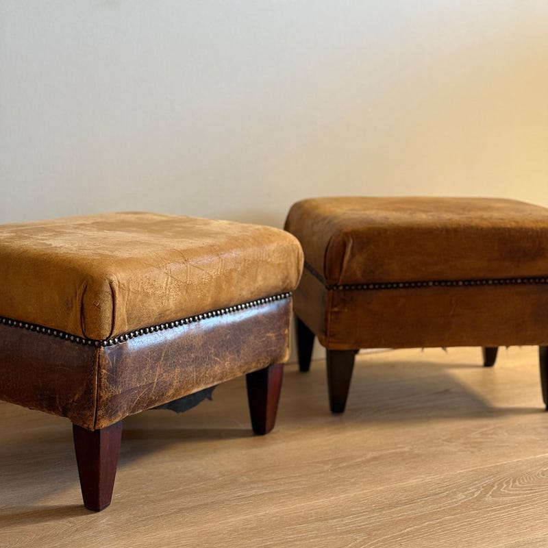 Leather Ottoman - Etsy