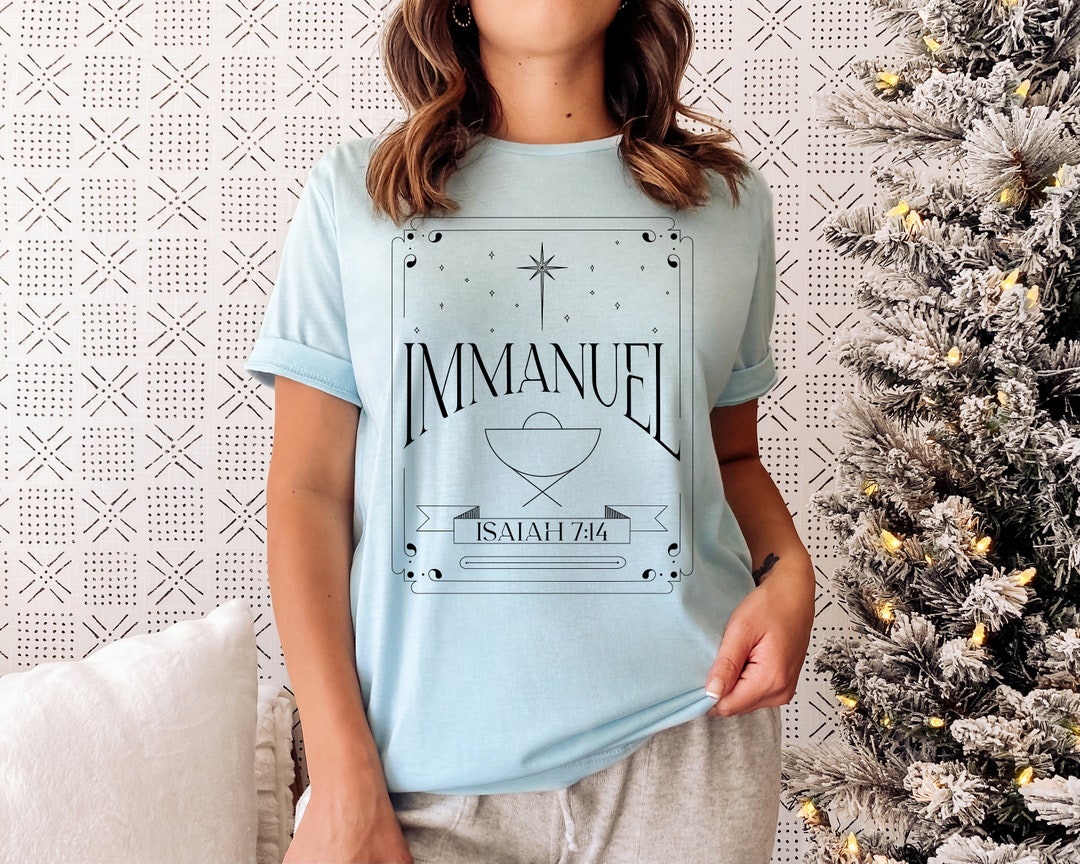 Immanuel, Christmas, Christian T Shirt, Faith Based, Christian Apparel ...