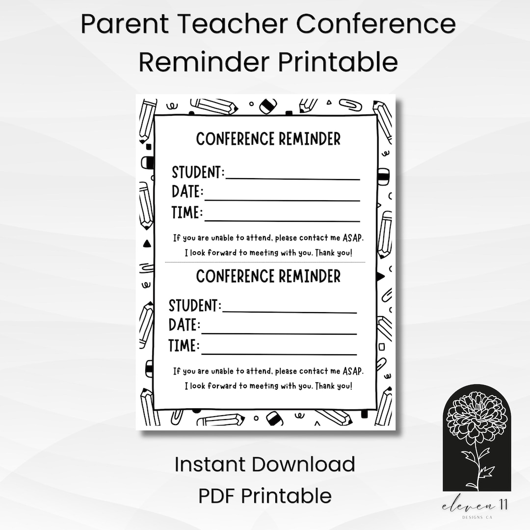 Parent-teacher Conference Reminder Printable: School Communication Form ...