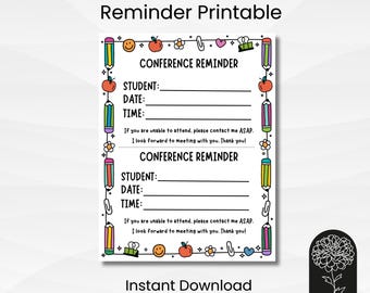 Printable School Parent Teacher Conference Reminder - Etsy
