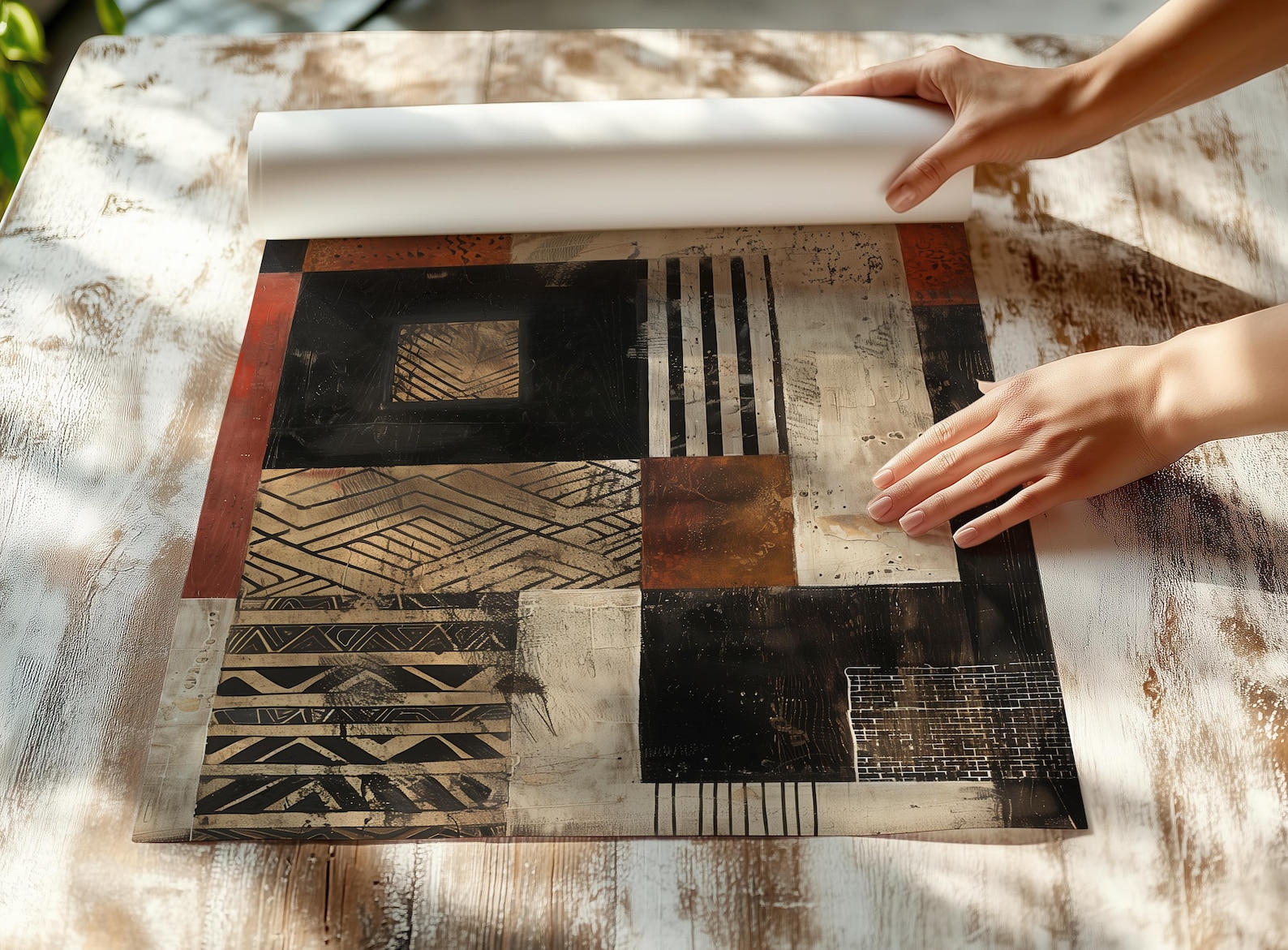 Tribal Collage Art Print – Earthy Boho Wall Decor - Etsy