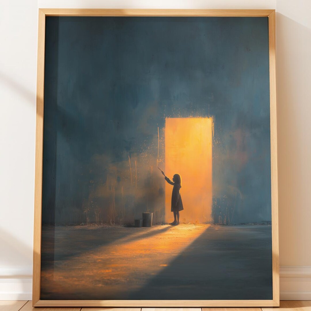Magical Street Art Wall Decor, Whimsical Kids Room Art, Girl Painting ...