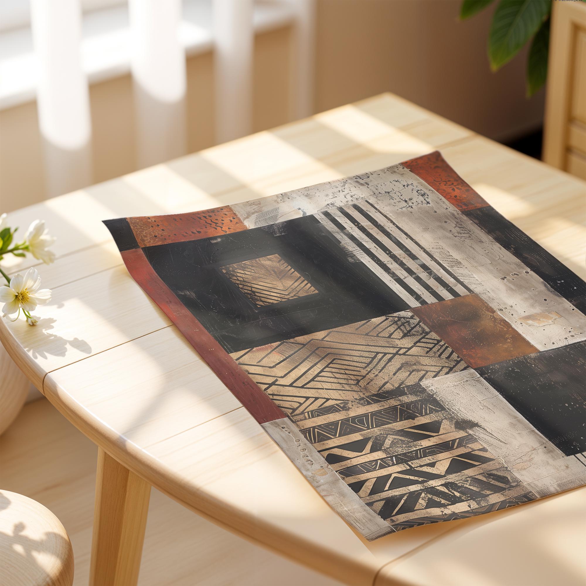 Tribal Collage Art Print – Earthy Boho Wall Decor - Etsy