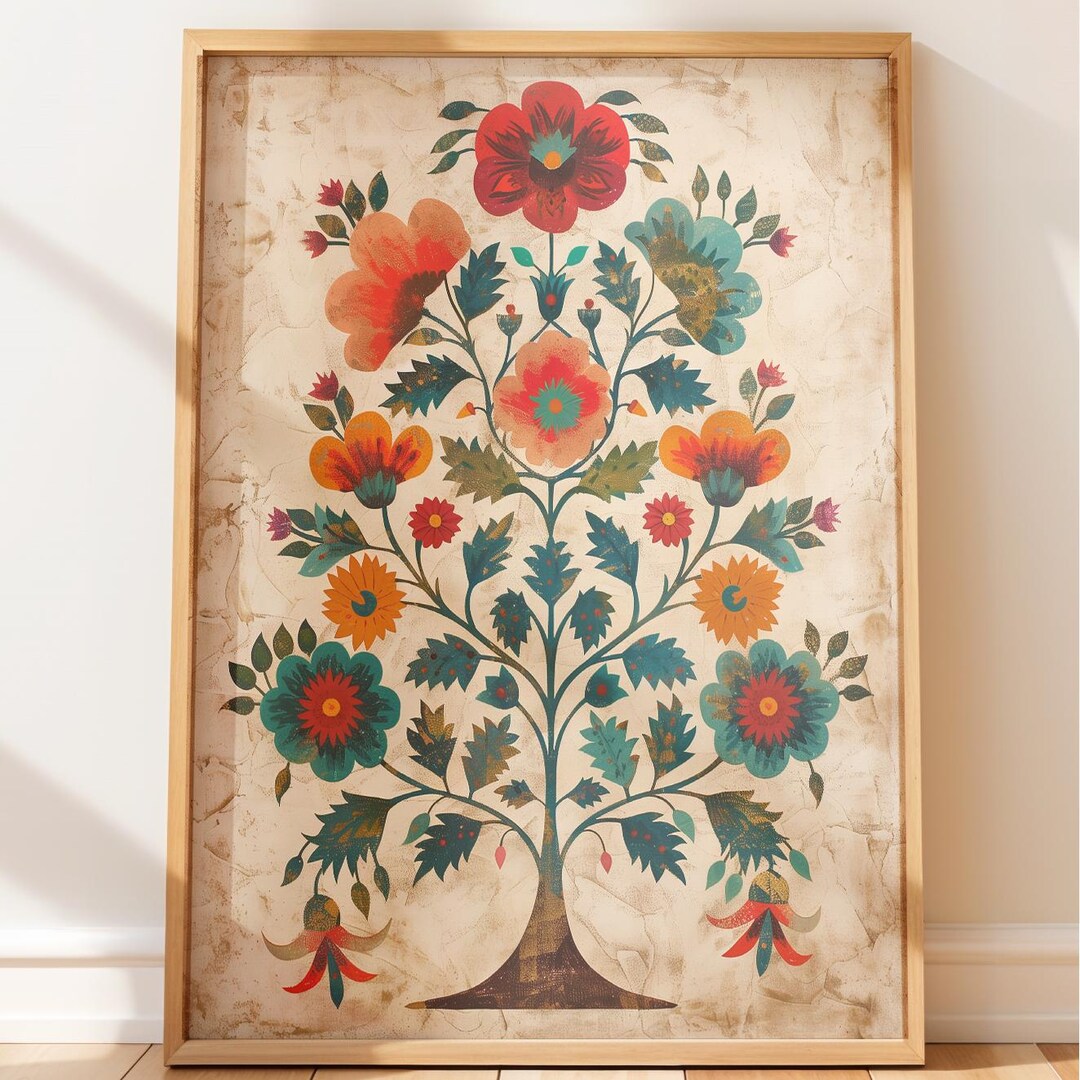 Mexican Folk Tree of Life Painting - Folk Style Art Prints, Outdoorsy ...