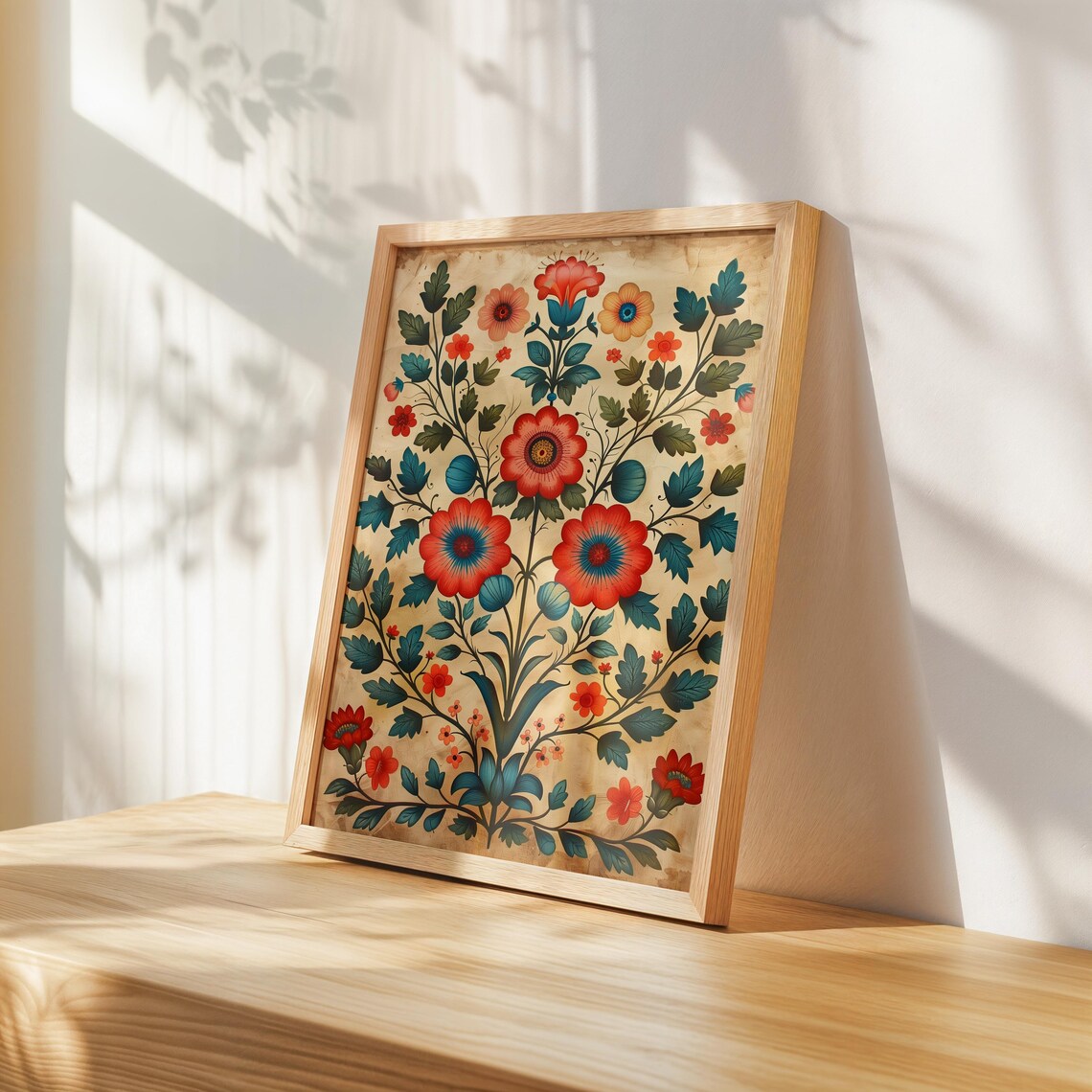 Vintage Mexican Floral Folk Art - Outdoorsy Aesthetic Decor, Rustic ...