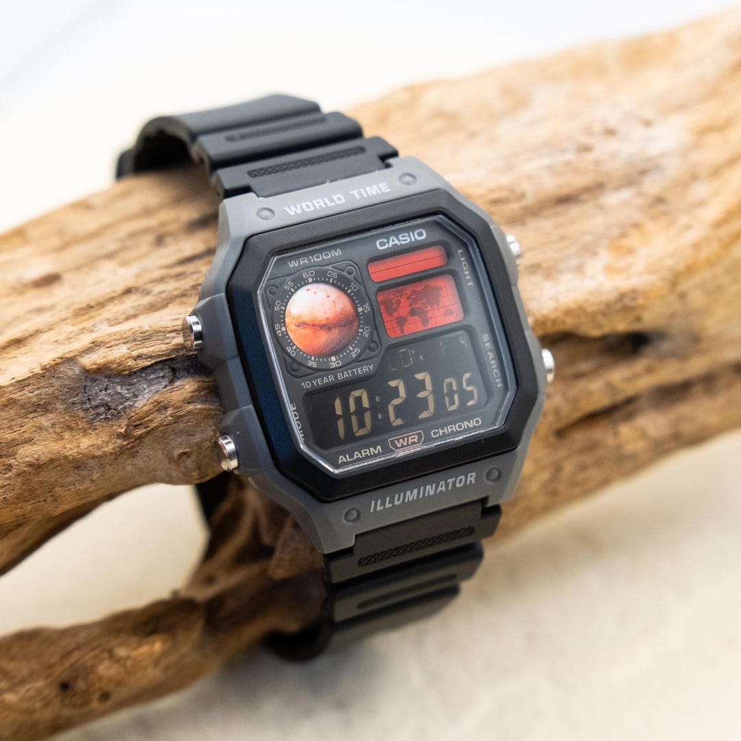 Martius - Casio AE1200 Mod Watch – Custom Negative Display & Red Gel ...