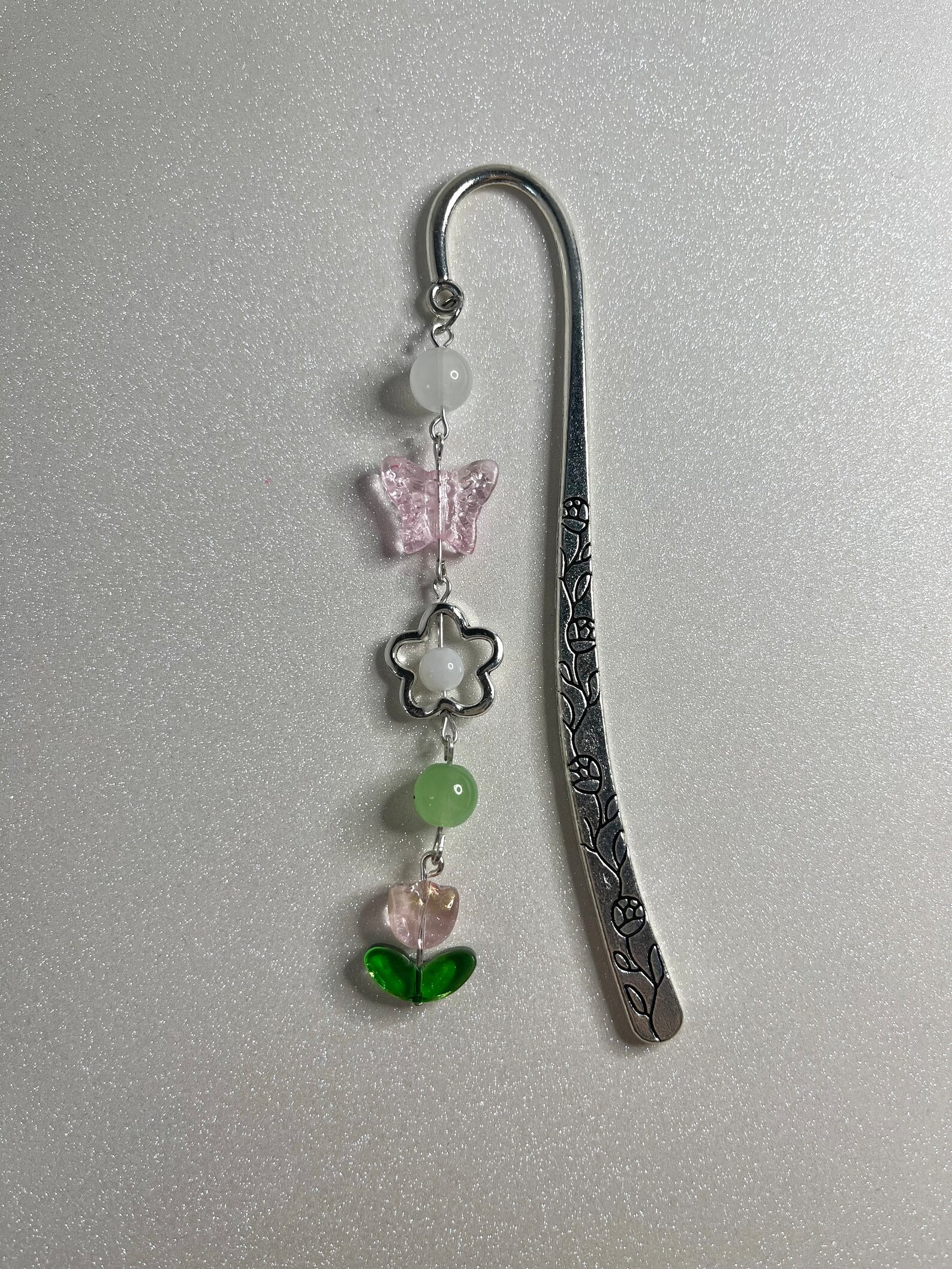 Floral Spring Pinkgreen Butterfly Bookmark Beaded Bookmark Metal ...