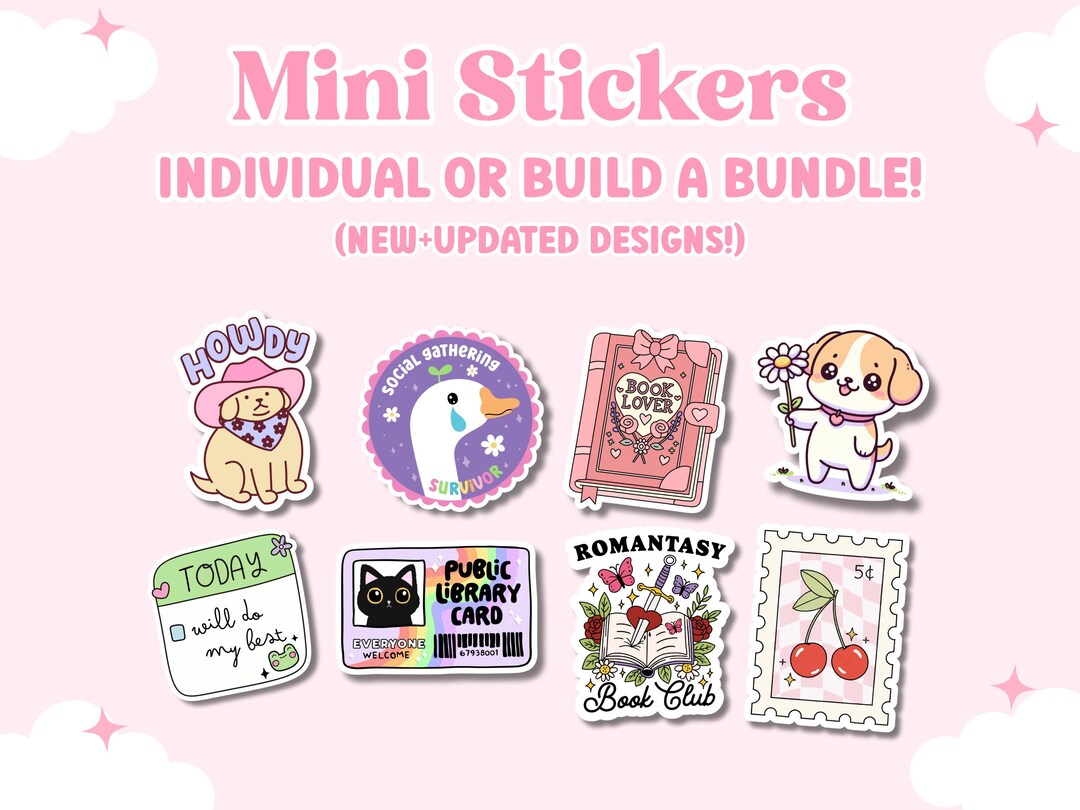 Mini Stickers | Build Your Own Sticker Pack / Bundle | Water Resistant ...