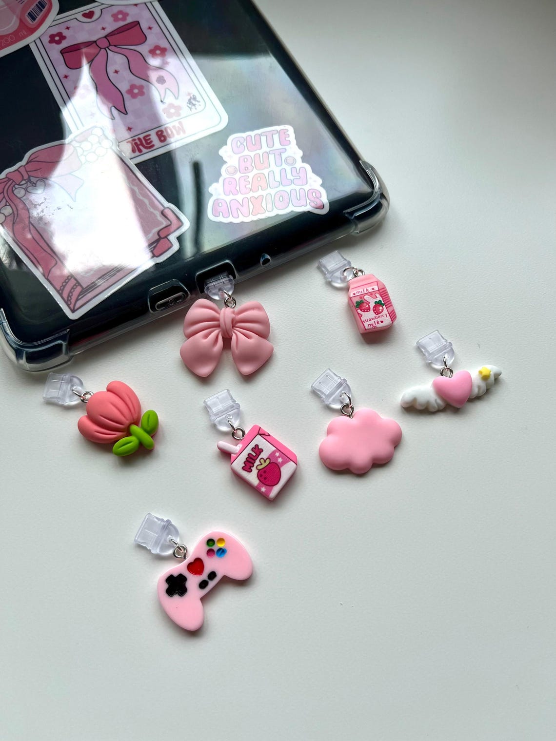 Pink Themed Kindle Charms | Dust Plug | Kindle Paperwhite | Kawaii ...