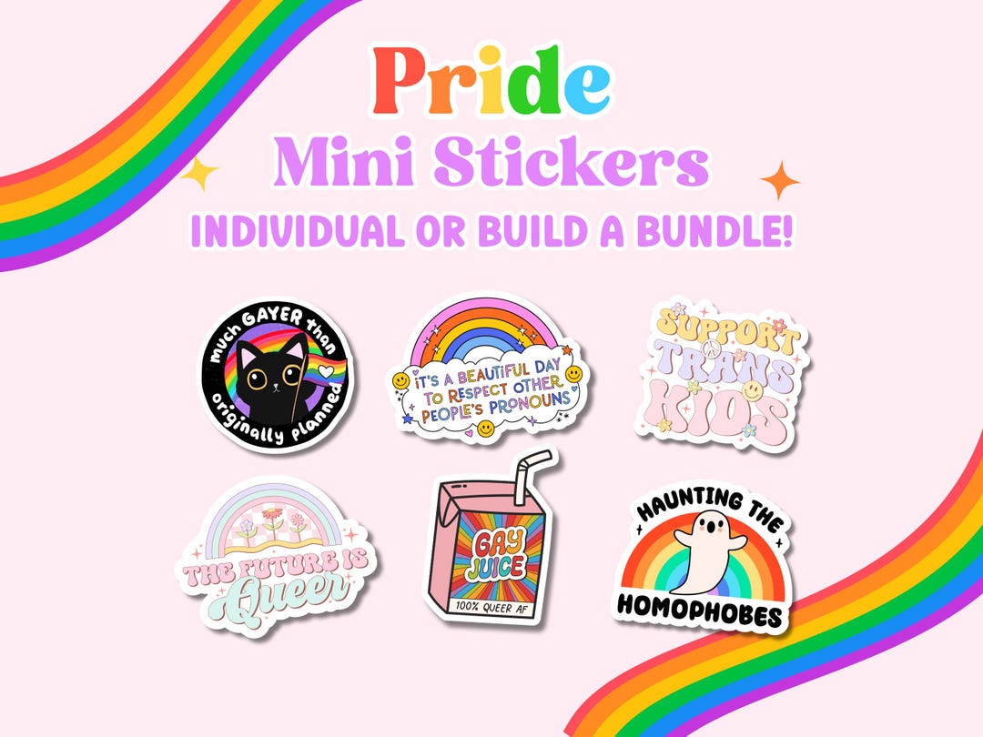 Pride Mini Stickers | Build Your Own Sticker Pack / Bundle | Water ...