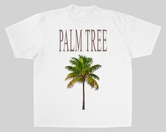 Palm Tree Cotton Tee - Etsy