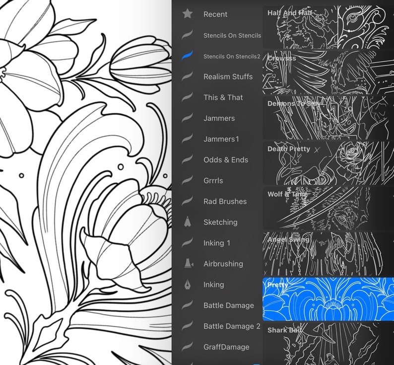 Inkmaster Ryan Eternal 21 Pack Procreate Brushset, Procreate Brushes ...