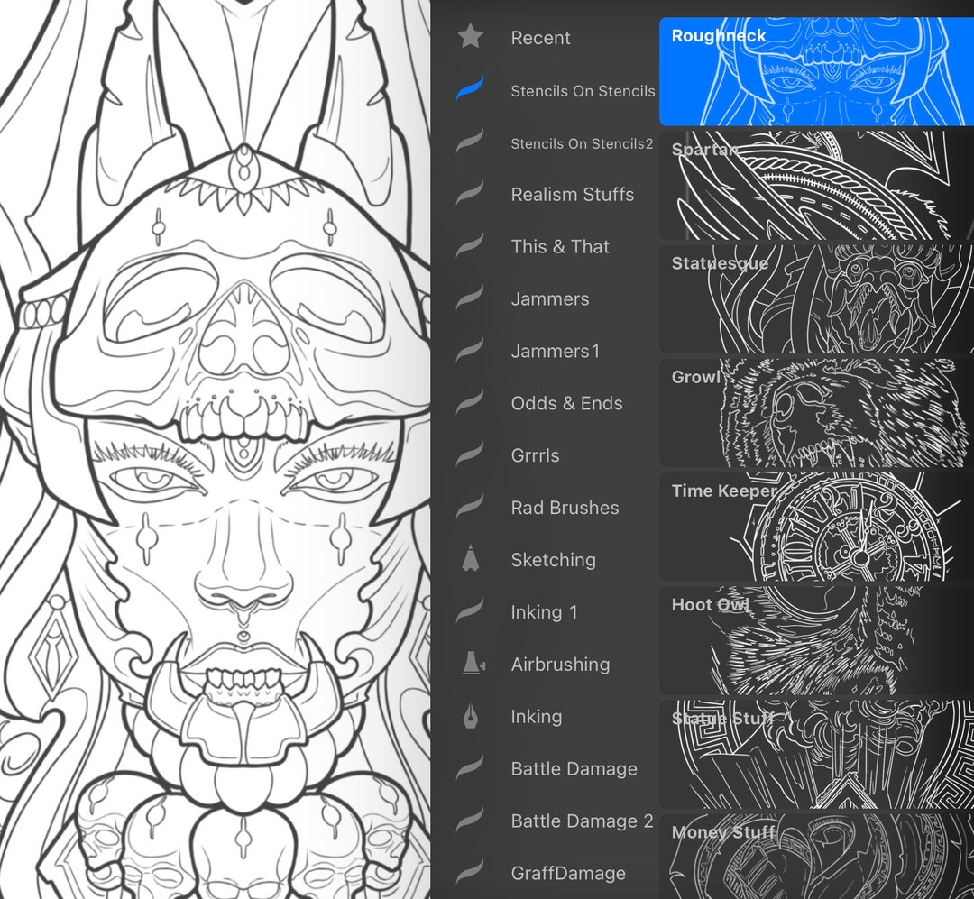 Inkmaster Ryan Eternal 21 Pack Procreate Brushset, Procreate Brushes ...