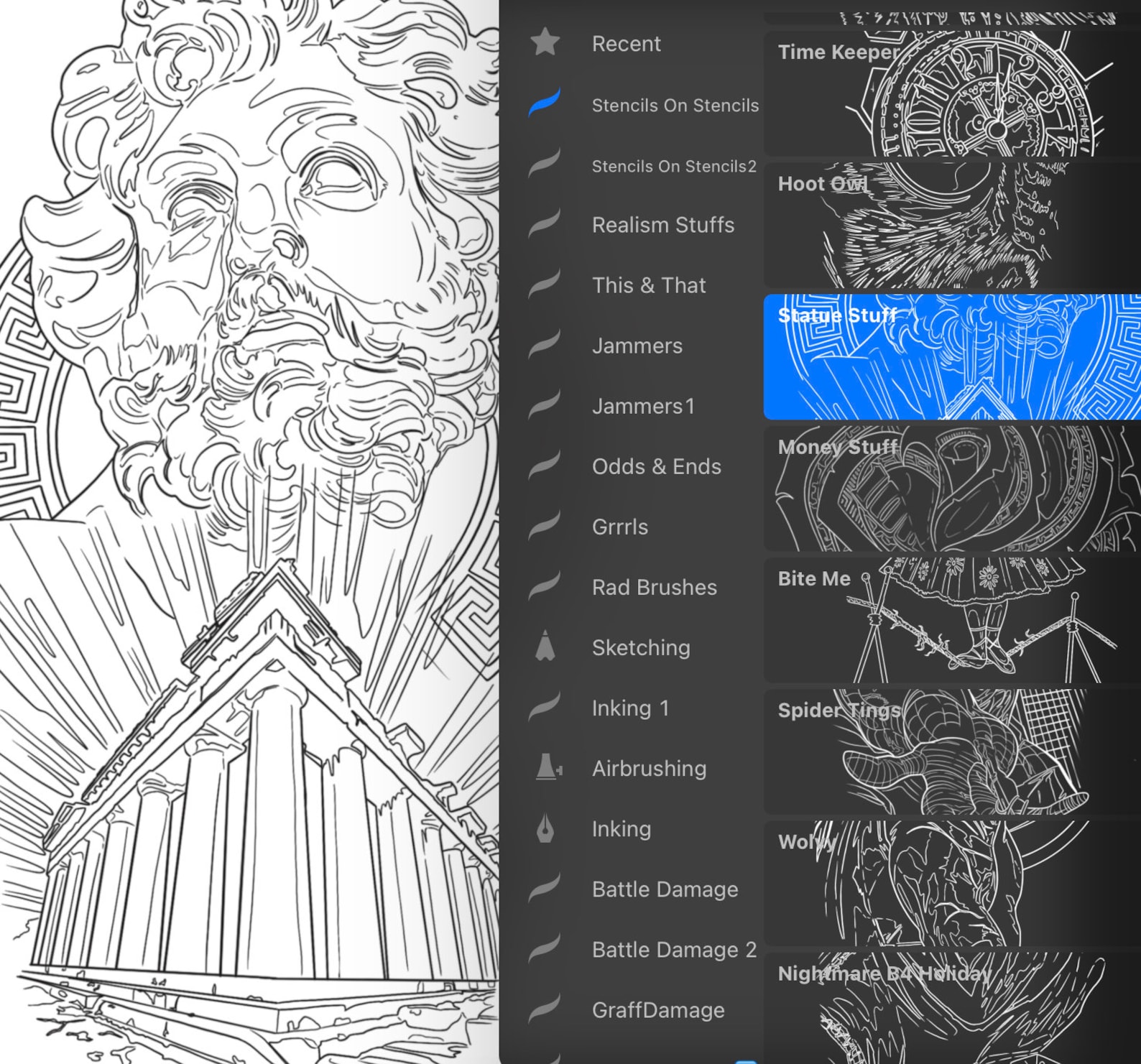 Inkmaster Ryan Eternal 21 Pack Procreate Brushset, Procreate Brushes ...