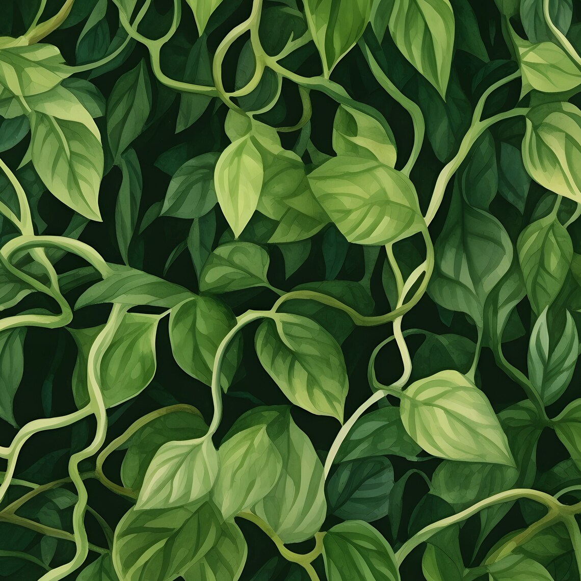 10 Thick Vines Seamless Patterns Digital Bundle, Realistic Vines ...