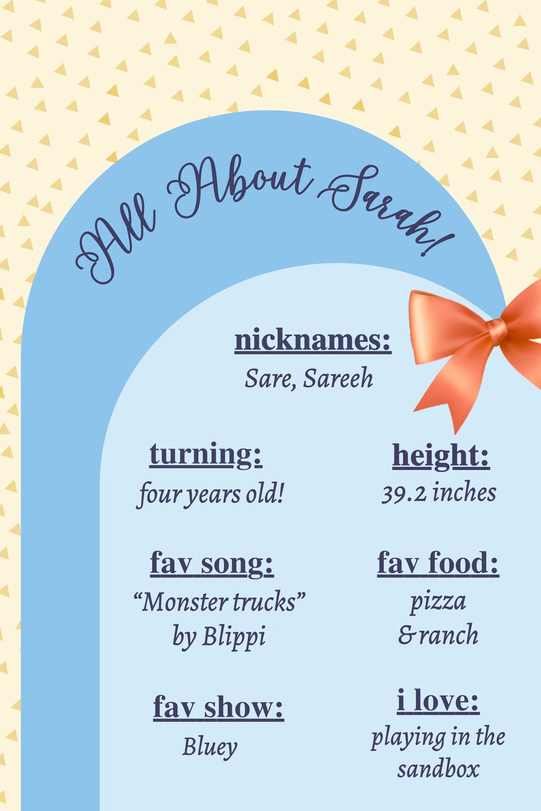 Blue and Beige Themed Birthday Sign Personalized All About Me Sign ...