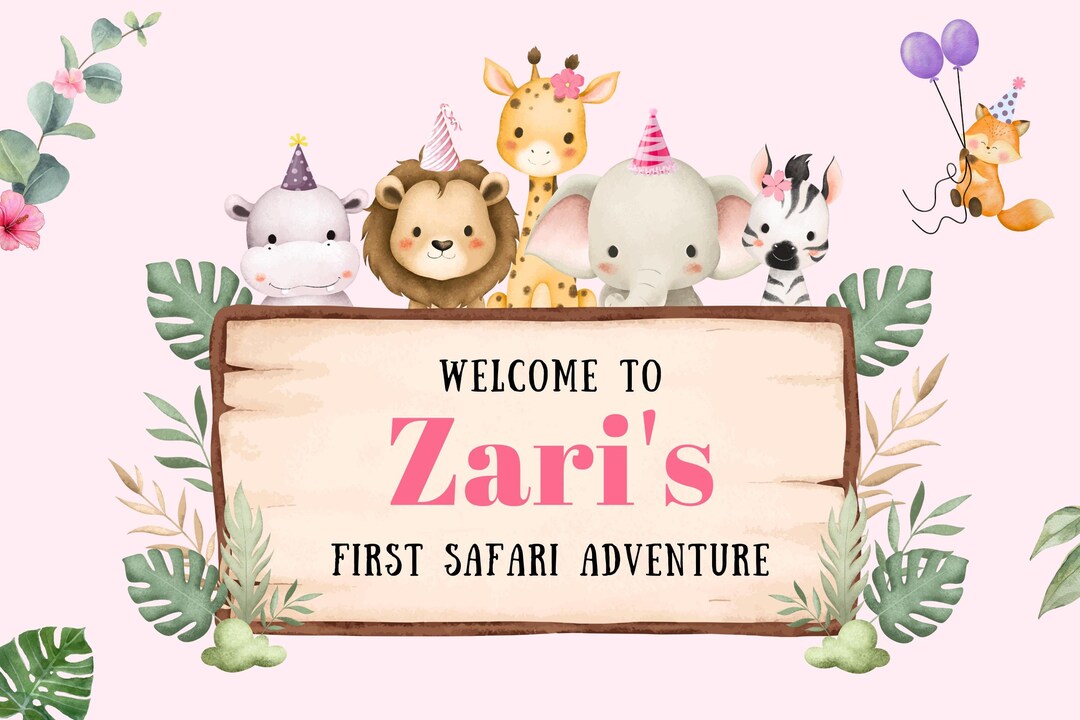 Safari Themed Welcome Sign | Personalized and Customized | Digital File ...