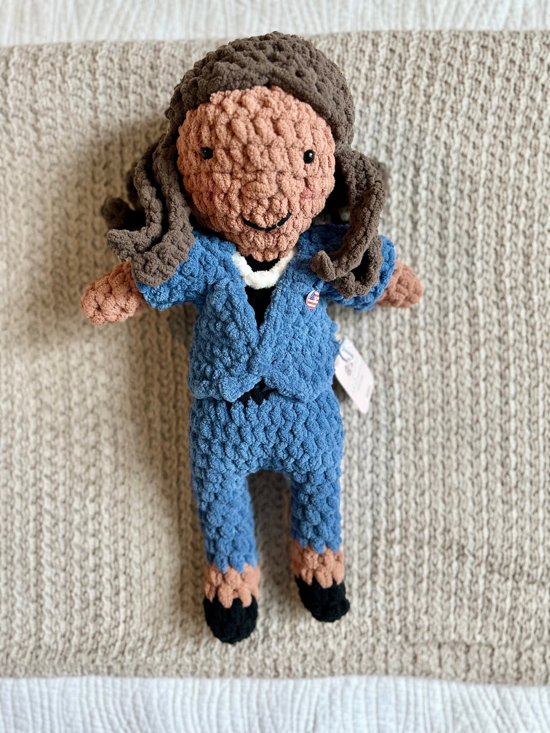 Kamala Harris Crochet Plush Toy Doll, 16 Inches Long, Made to Order - Etsy