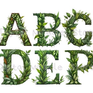 Jungle Alphabet, Tropical Leaves Alphabet, Moss Letters, Greenery ...