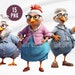 Grandma Chicken, Funny Chickens Clipart, Old Age Hen, Chicken With ...