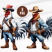 Cowboy Rooster Clipart, Funny Rooster PNG, Cowboy Chicken, Rooster in a ...
